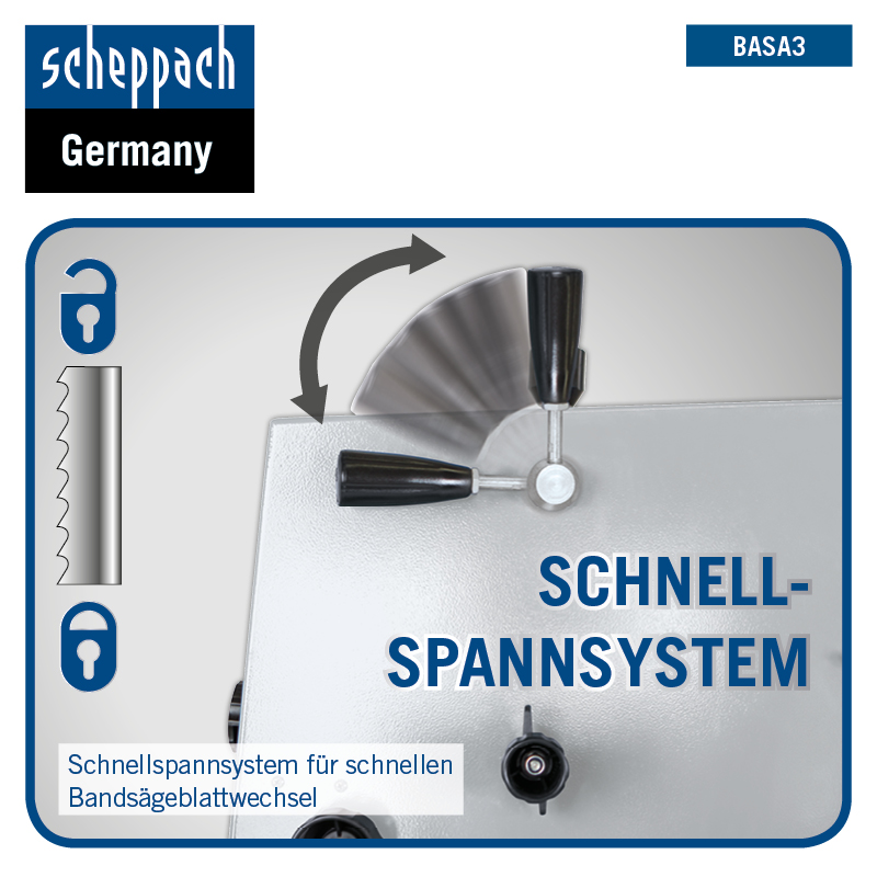 SCHEPPACH BASA 3.0 Bandsäge Holzbandsäge Tischsäge Holzsäge, 700W, 400V ...